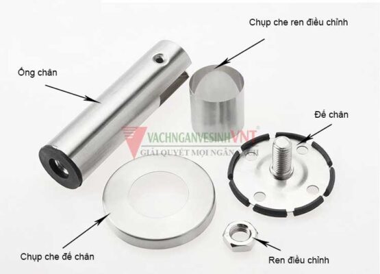 Chân vách ngăn vệ sinh inox 304 V2 | Chân Rỗng | Vách ngăn VNT